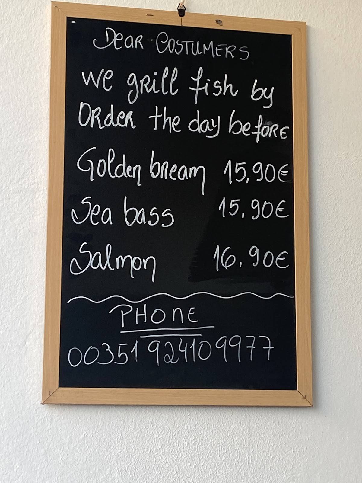 Menu at Galos restaurant, Praia da Luz