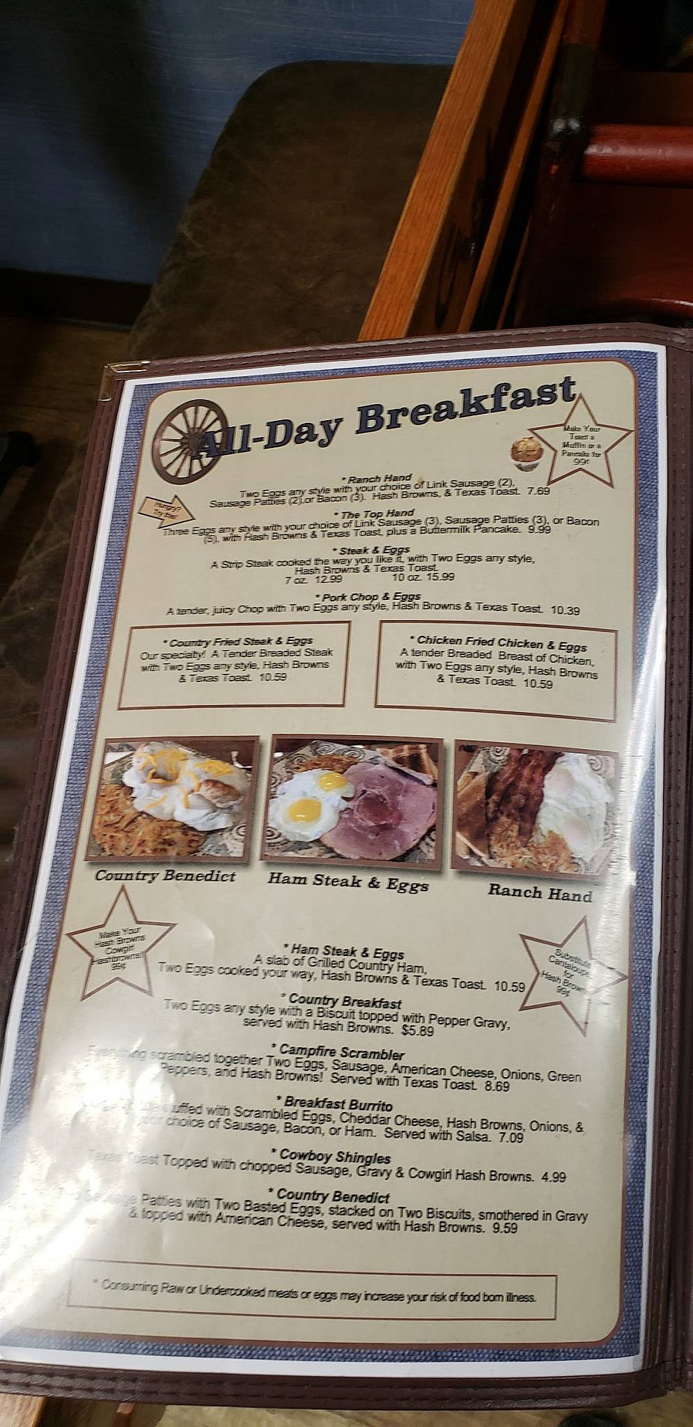 Menu at Garrett Wrangler Restaurant, Ponca City