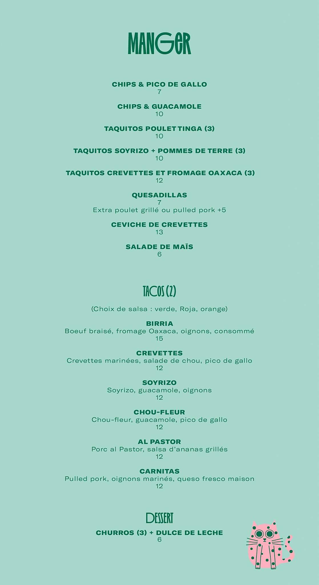 Menu au Gato Sutton restaurant, Sutton