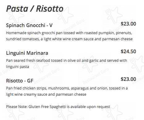 Menu at Great Western Hotel pub & bar, Geelong