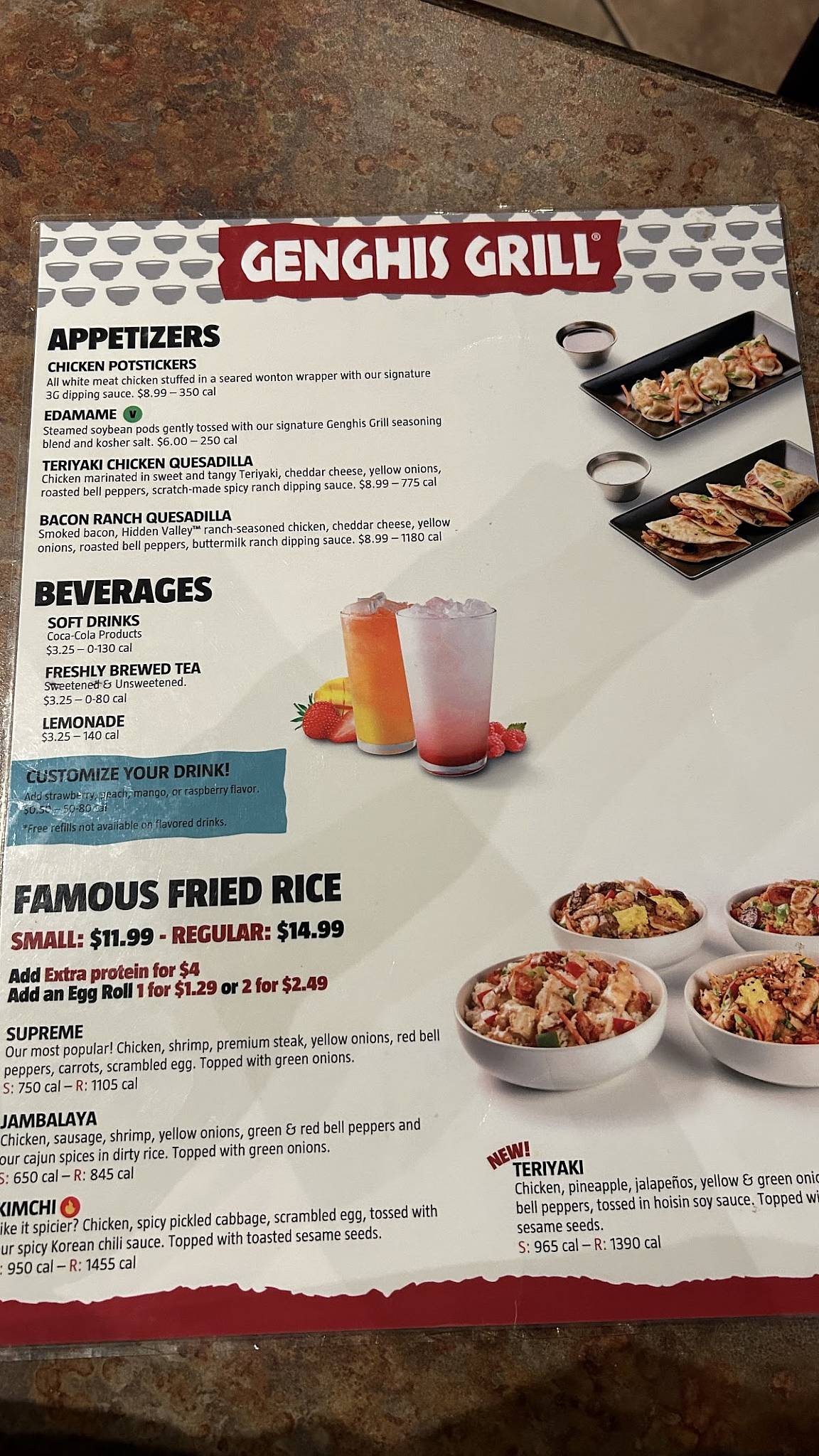 Menu at Genghis Grill restaurant, Albuquerque, The 25 Way NE