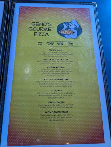 Menu at Geno's Pizza and Burgers pizzeria, Astoria