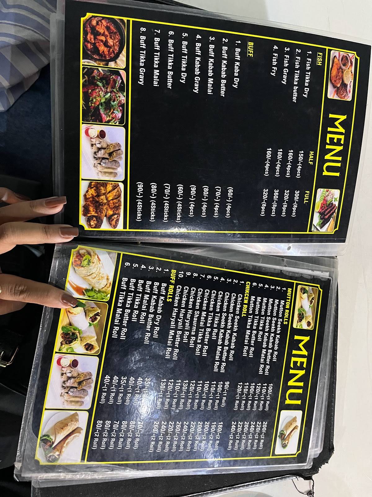 Menu at Ghalib Kabab Corner, New Delhi