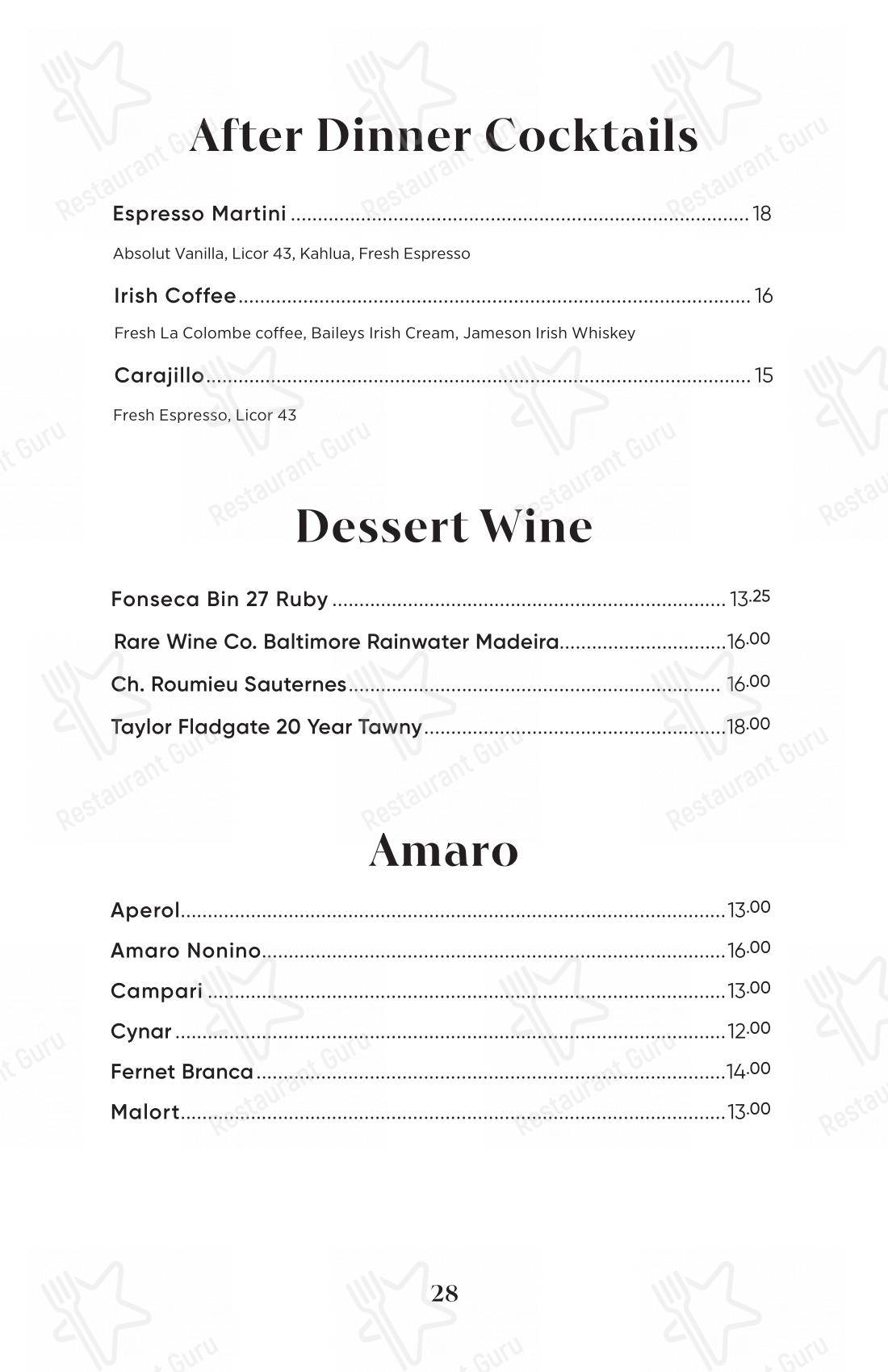 Menu At Gibsons Bar Steakhouse Oak Brook Spring Rd
