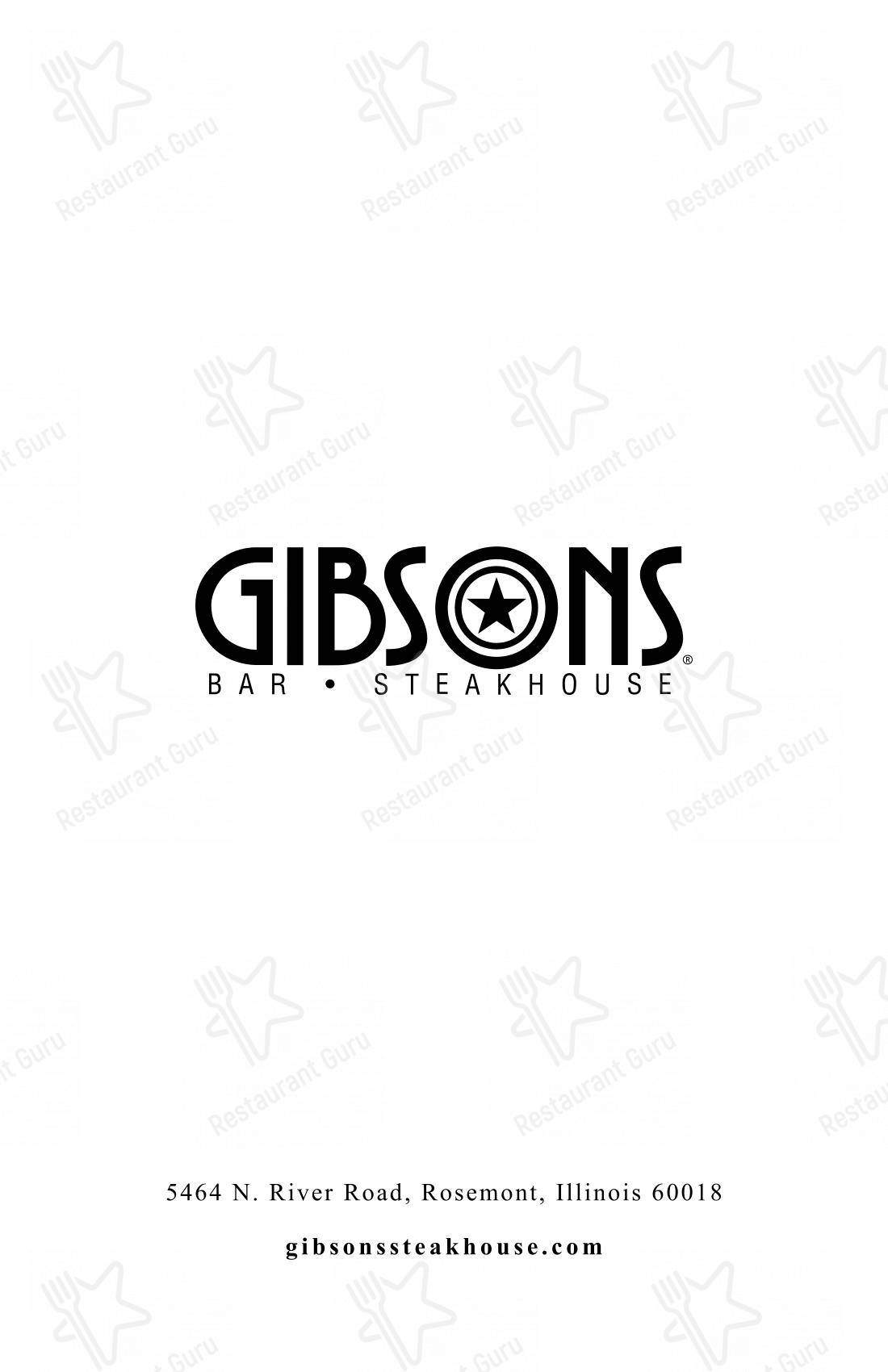 Menu at Gibsons Bar & Steakhouse, Oak Brook, Spring Rd