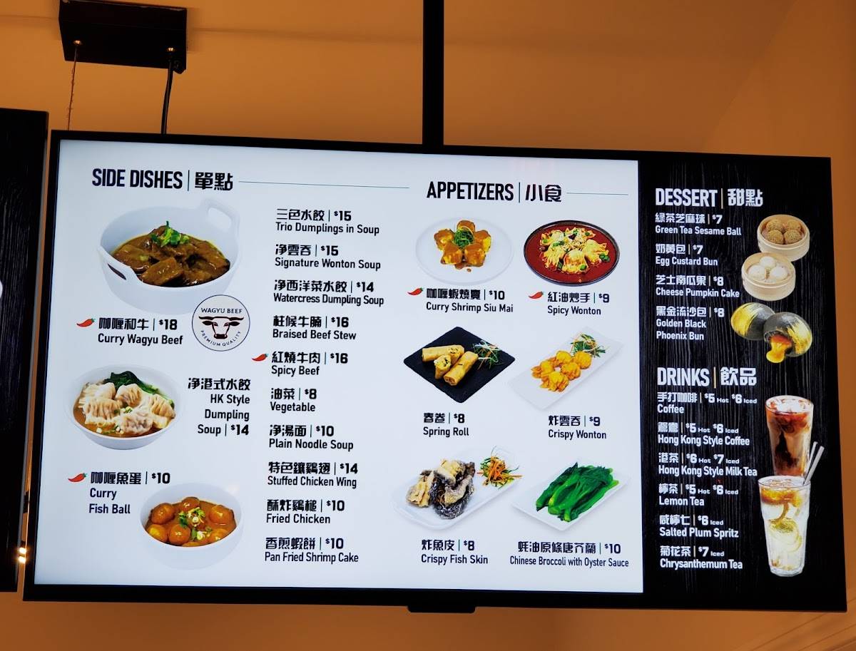 Menu at Gigantic Wonton restaurant, Boston
