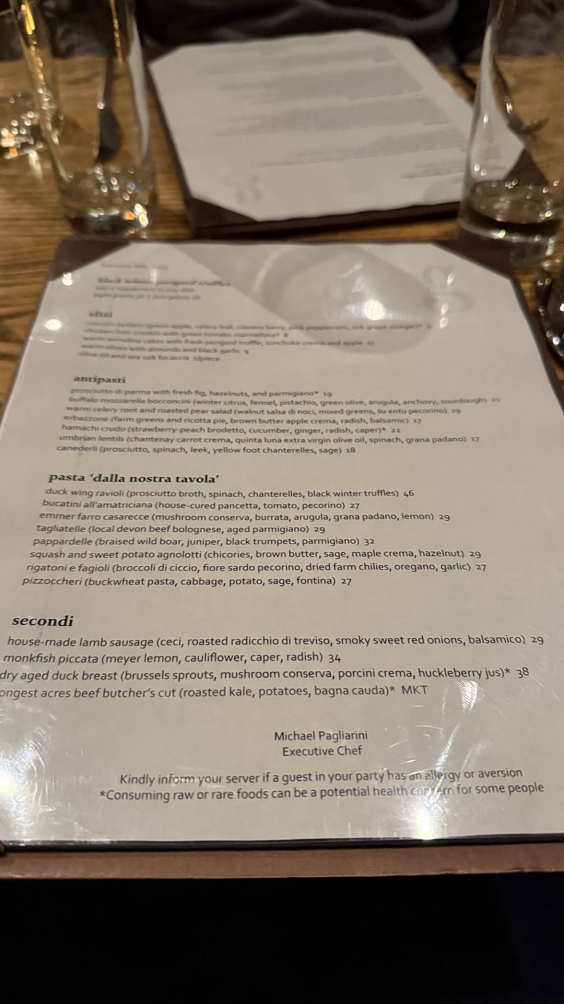 Menu at Giulia pub & bar, Cambridge