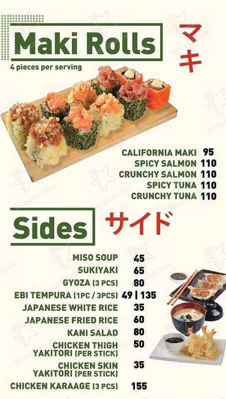Menu at Go Bento restaurant, Taguig