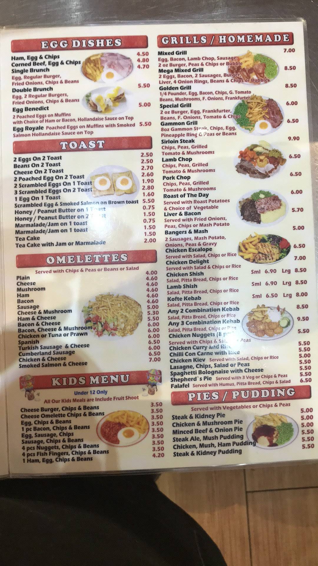 Menu at Golden Cafe Egham branch, Egham