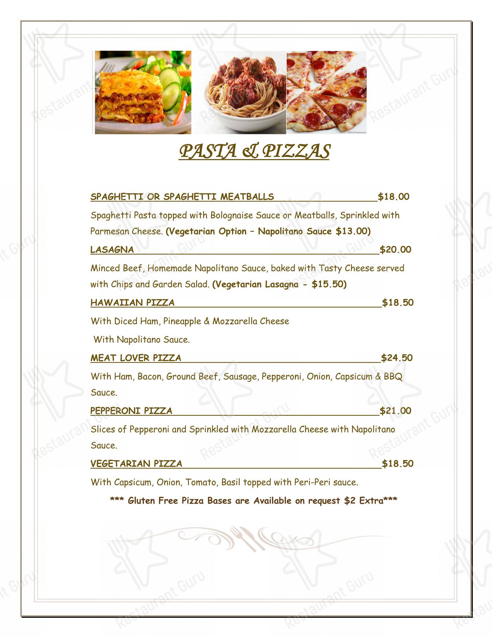 Menu at Golden Ponds pub & bar, Baldivis