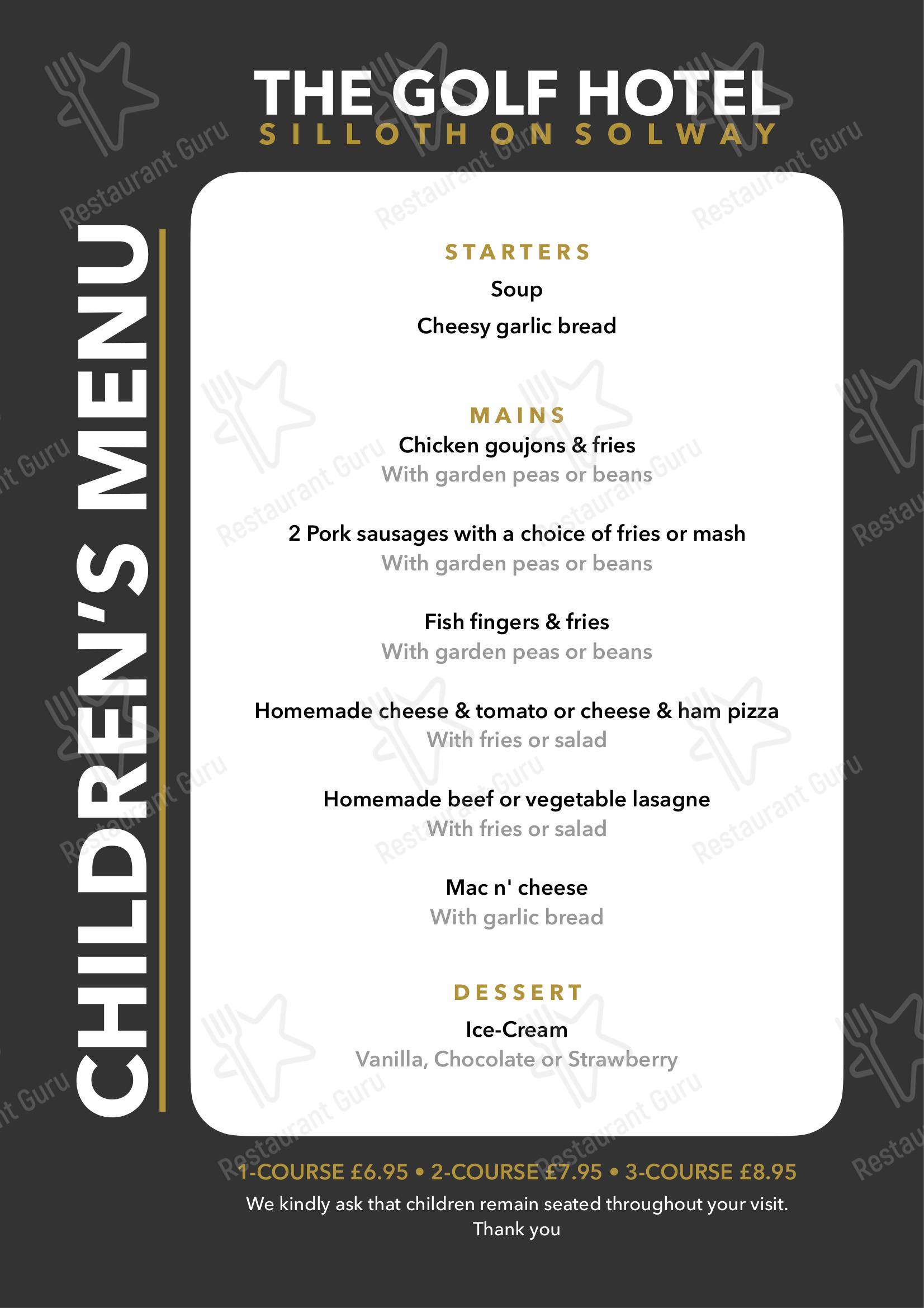 Menu at Golf Hotel Silloth restaurant, Silloth