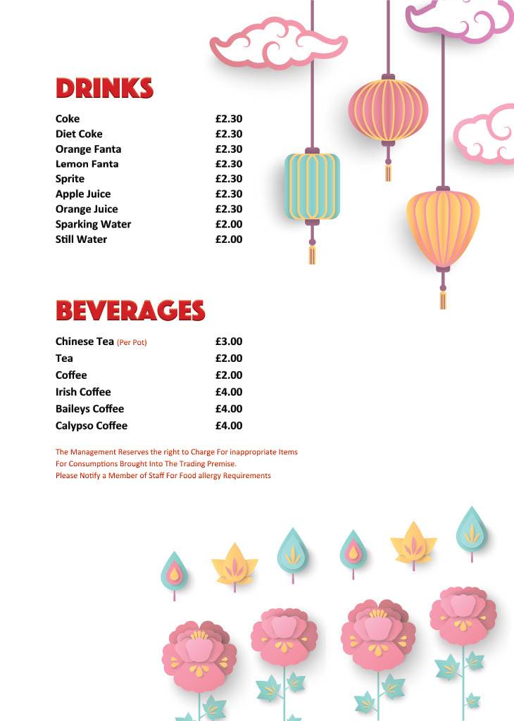 Menu at Good Fortune restaurant, Belfast, Eastleigh Dr