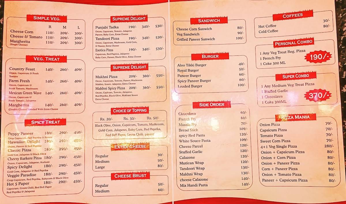 Menu at Good bite pizza hut, Gidderbaha