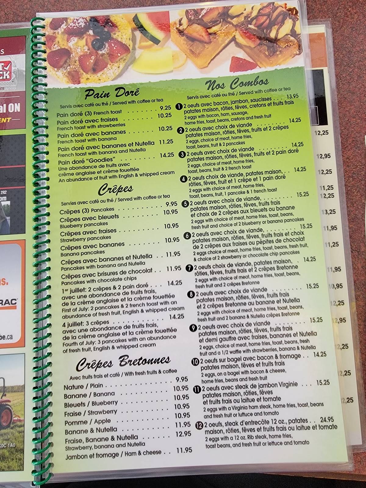 Menu au Goodies Restaurant, Hawkesbury