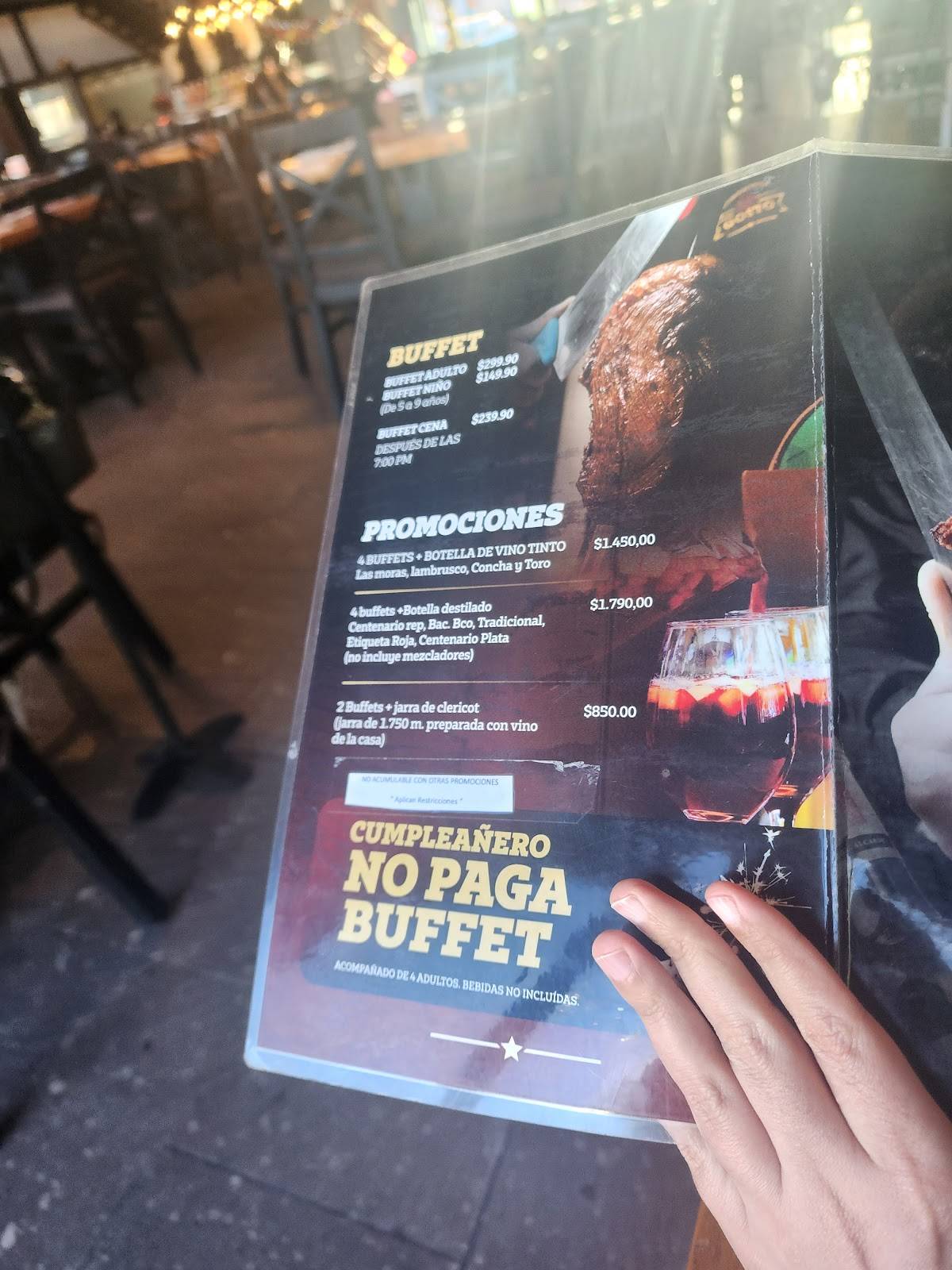 Menu at Gosto do Brasil restaurant, Irapuato