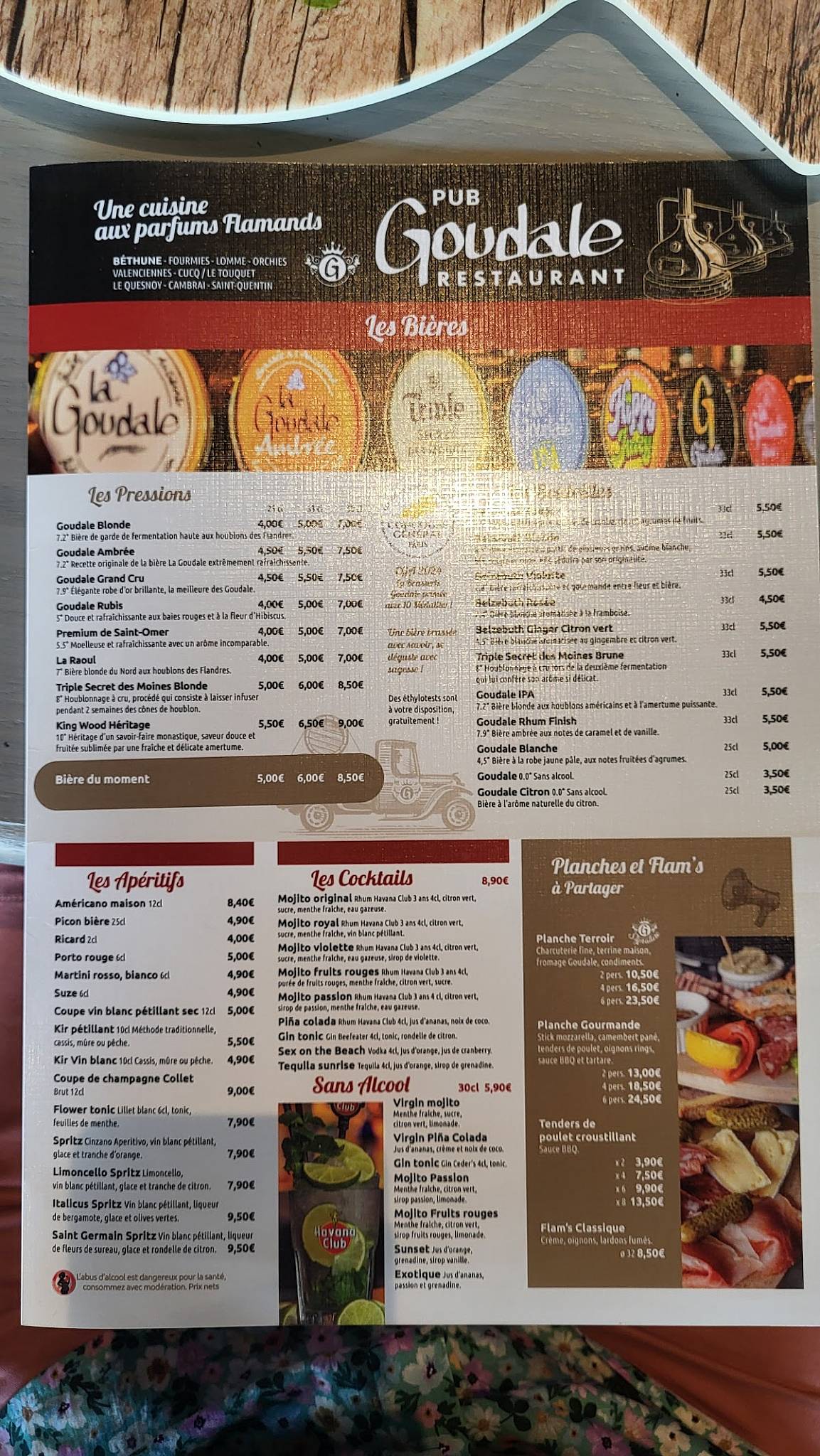 Menu at Goudale Restaurant Béthune, Béthune