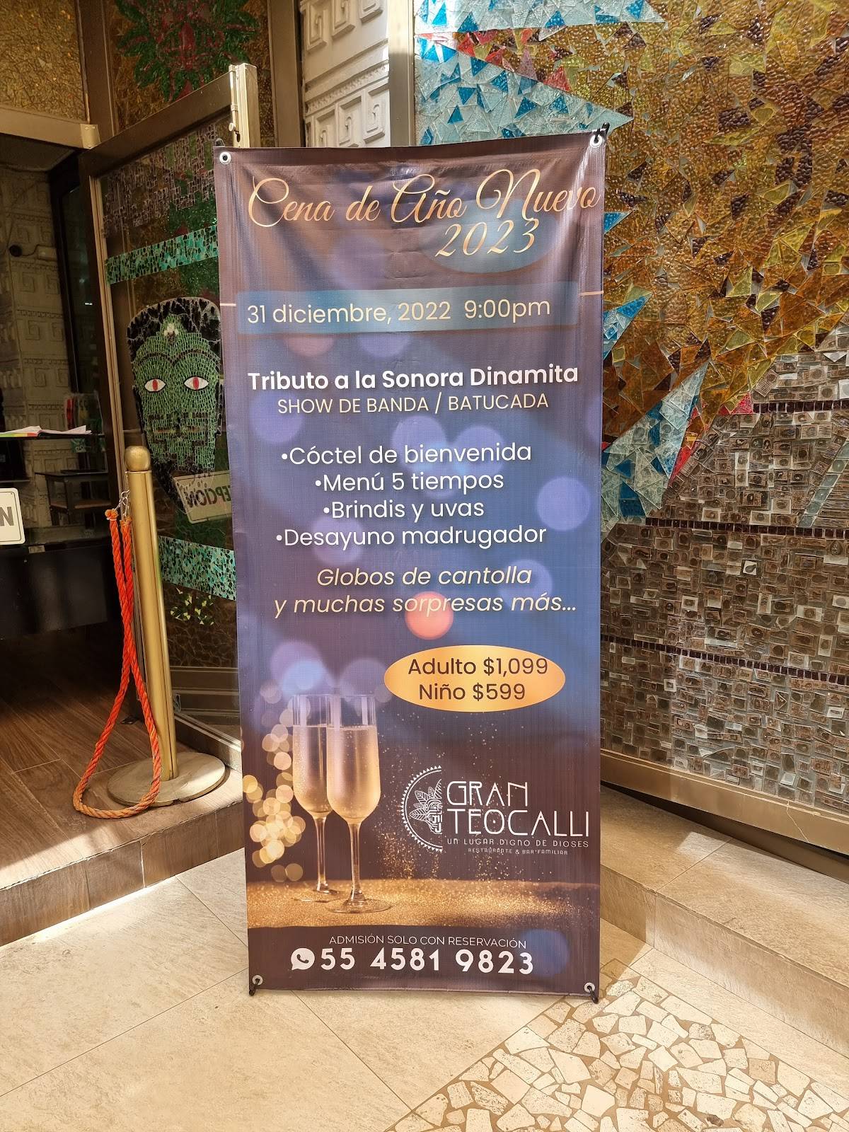 Carta del restaurante Gran Teocalli, San Juan Teotihuacan del Arista