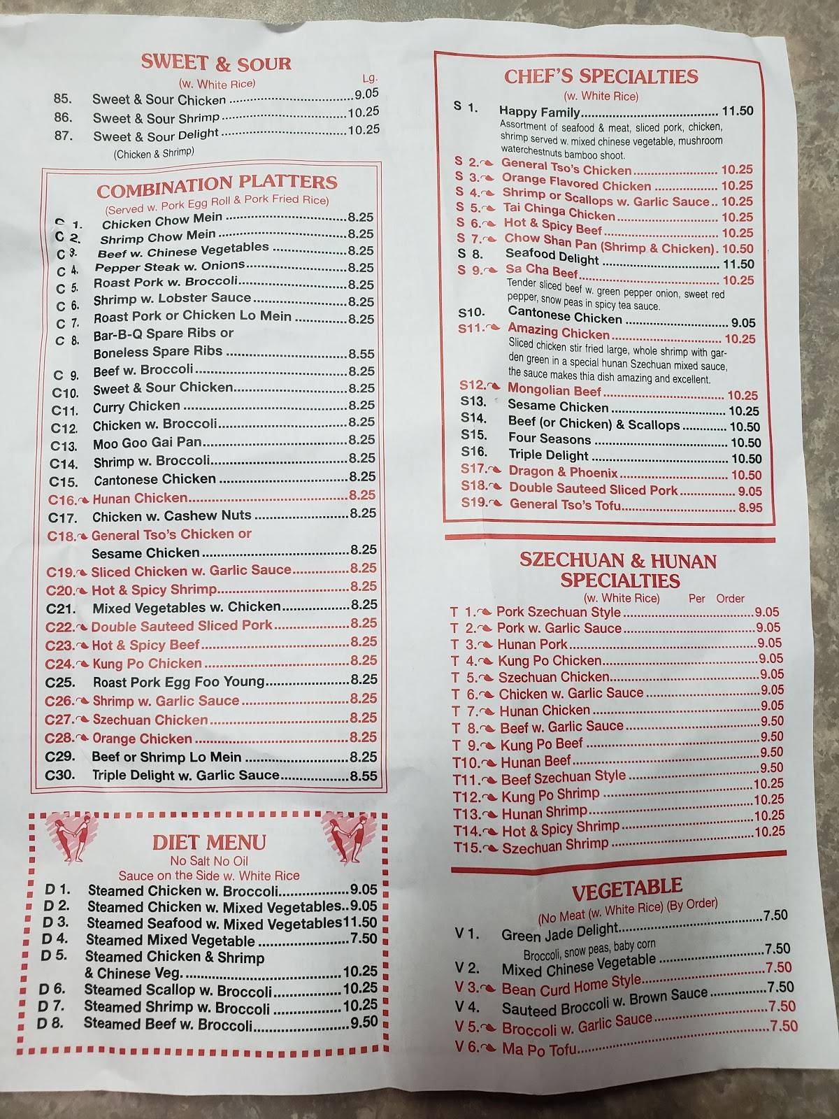 Menu at Great Wall restaurant, Fayetteville, NC-87