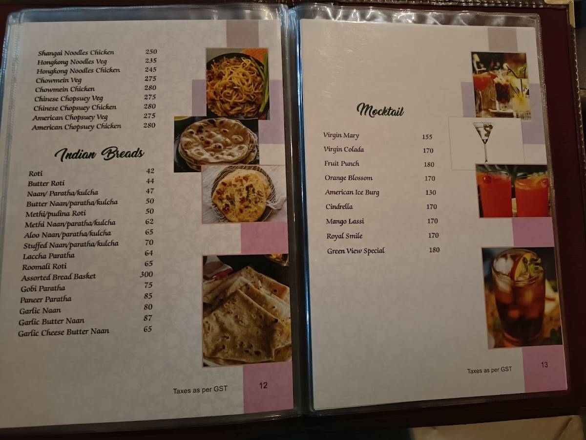 Menu at Green View Dhaba Restaurant, Mittaganahalli