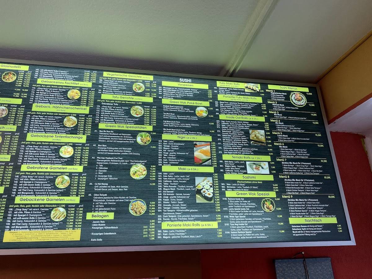 Speisekarte von Green Wok restaurant, Rudolstadt