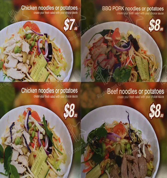 Menu at Green & Fresh, Wellington