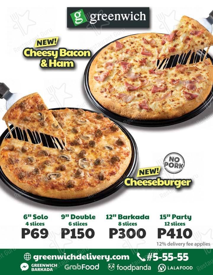 Menu at Greenwich restaurant, Quezon City, J32H+RJC
