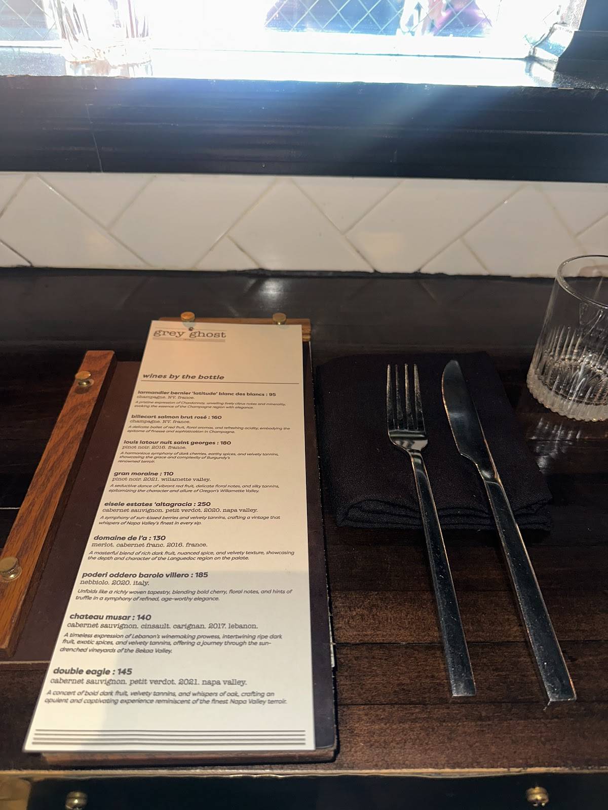 Menu at Grey Ghost Detroit pub & bar, Detroit