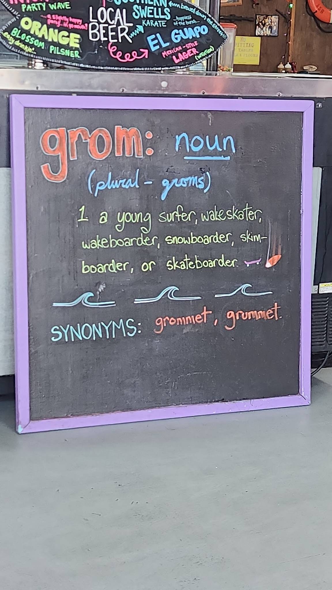 Menu at Grom restaurant, Jacksonville Beach, 204 3rd Ave S