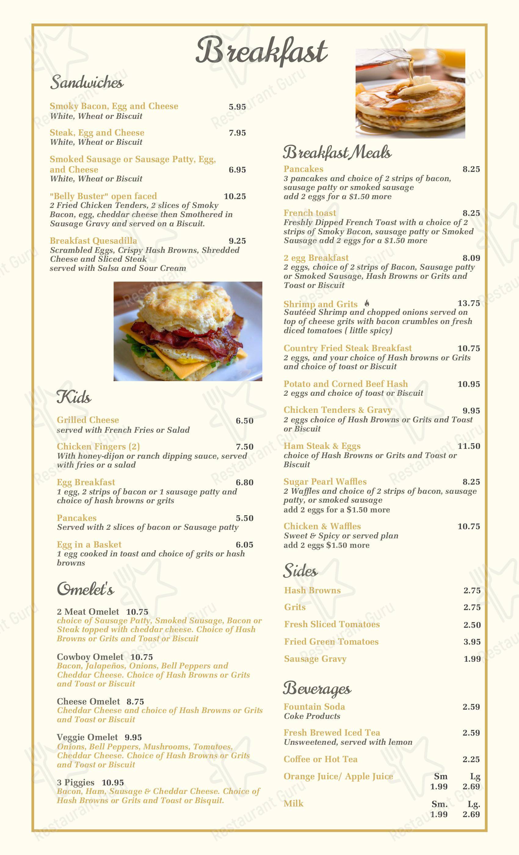 Menu at The Butcher Block Kitchen restaurant, Groveland