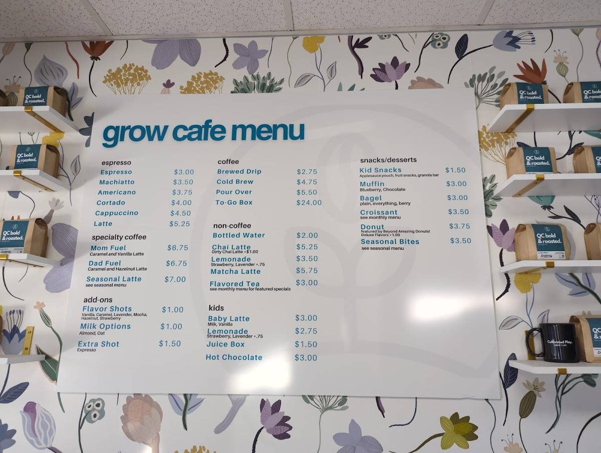 Menu at Grow Cafe, Charlotte