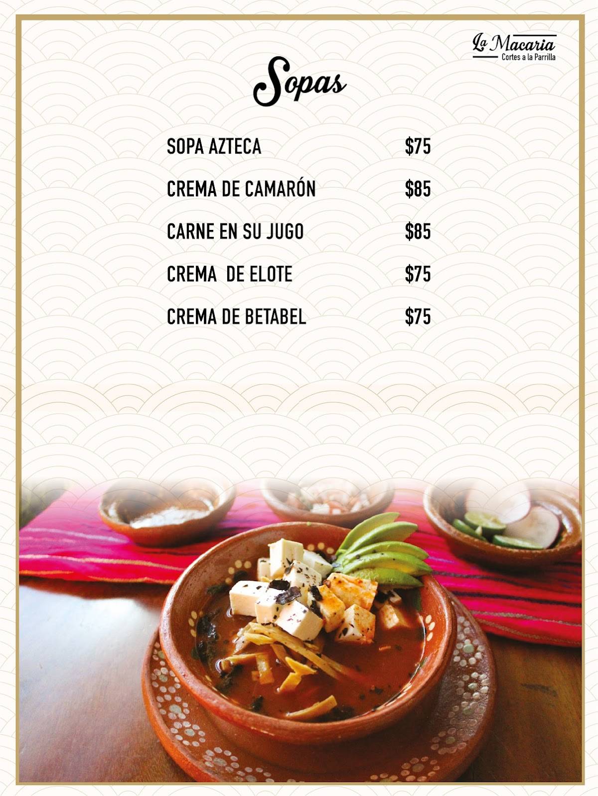 Carta del pub y bar Casa Macaria Cruz del sur, Guadalajara, Av Cruz del Sur 2964