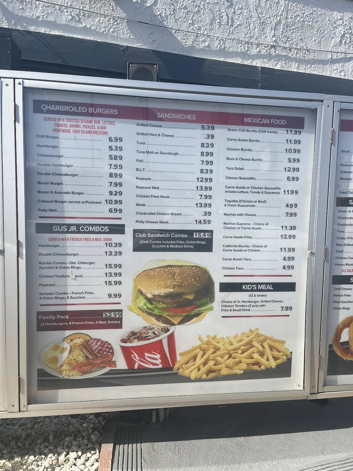 Menu at Gus Jr restaurant, San Bernardino, 295 E Redlands Blvd