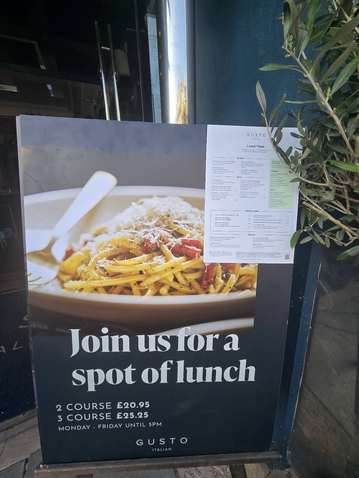 Menu at Gusto Italian - Edinburgh restaurant, Edinburgh