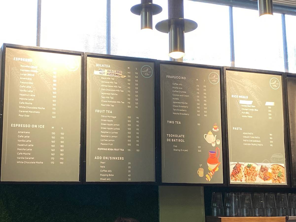 Menu at HARINA CAFE NAGA, Naga