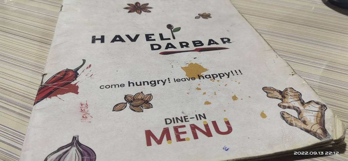 Menu at HAVELI DARBAR, Secunderabad, Rama Lingeshwara Nilayam ...