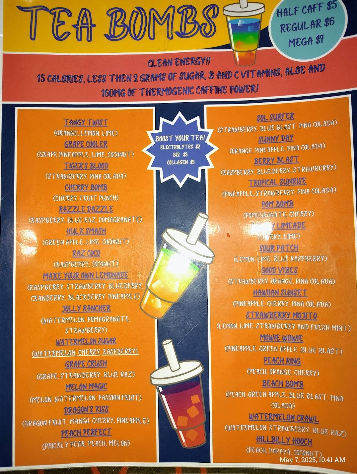 Menu at HERBALIFE Sol Nutrition restaurant, Meridian