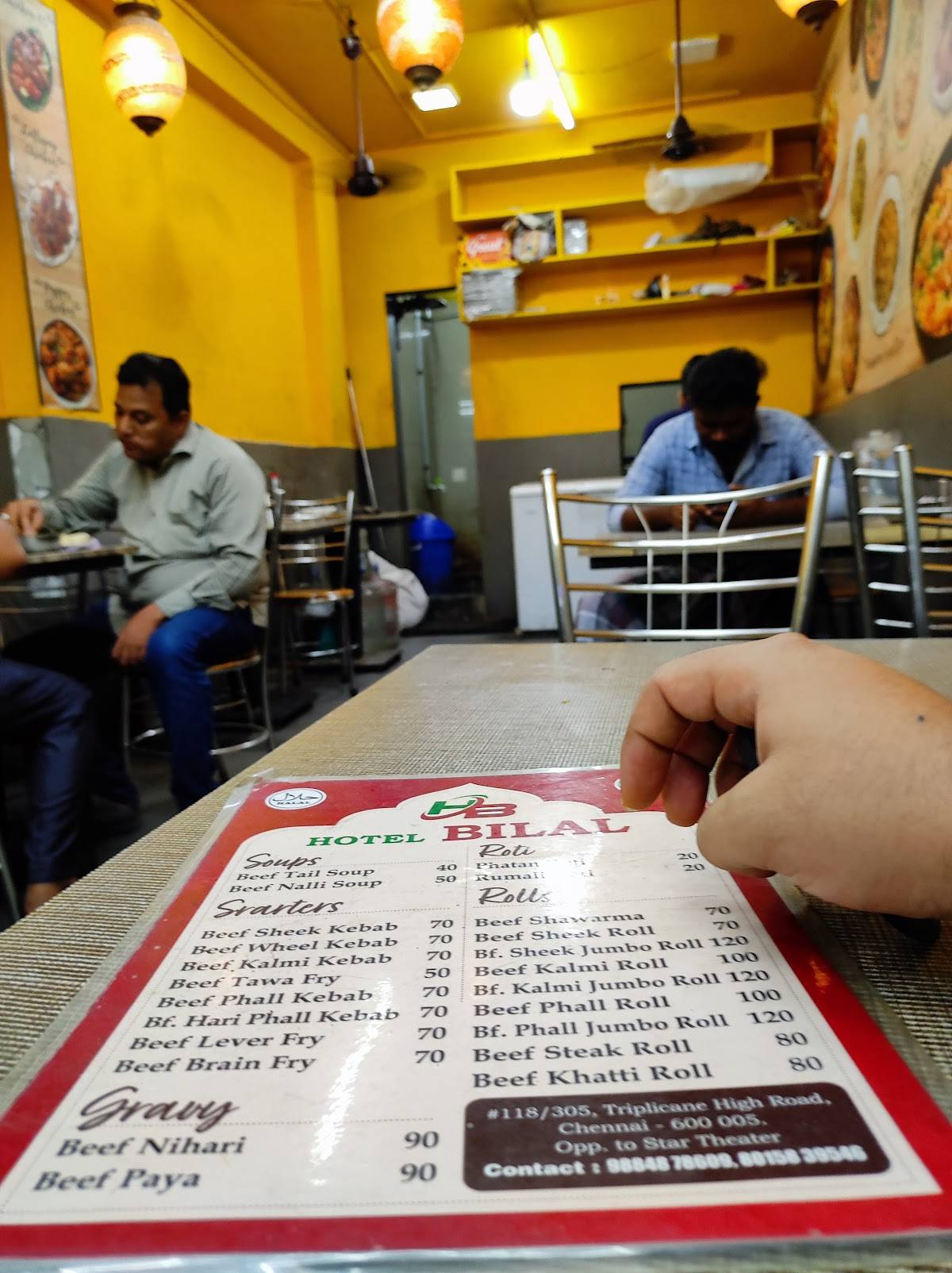Menu at HOTEL BILAL, Chennai, 47/97
