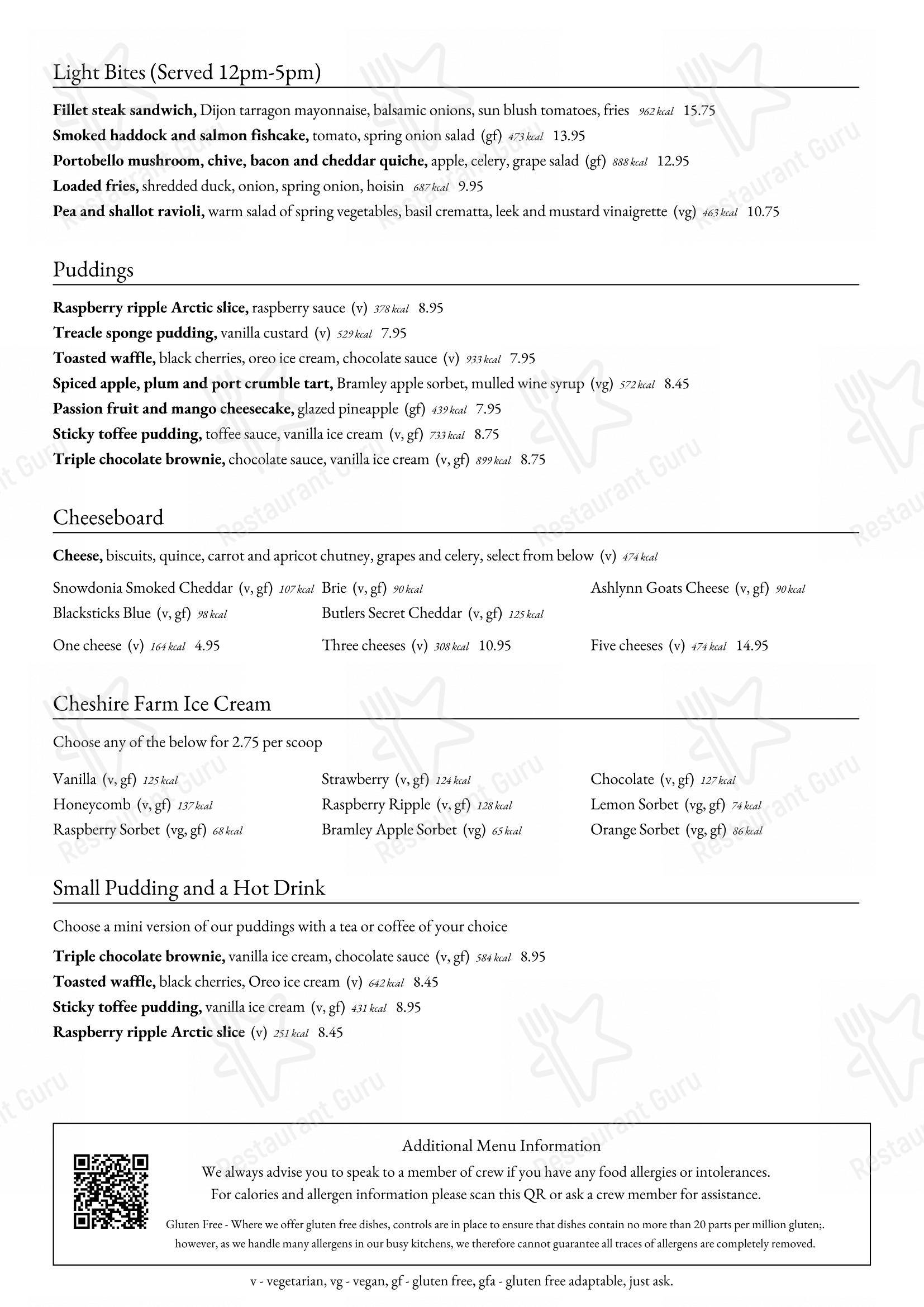 Menu at Haighton Manor pub & bar, Preston, Haighton Green Ln