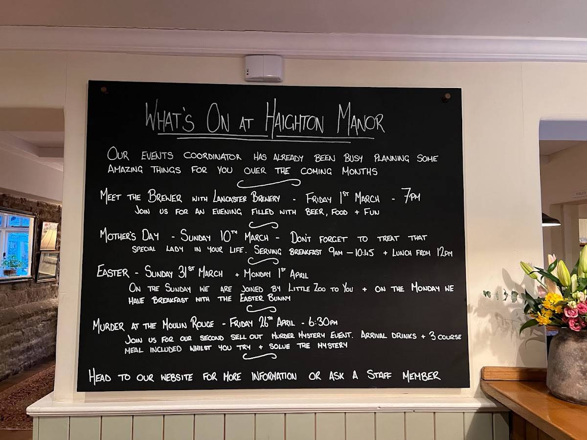 Menu at Haighton Manor pub & bar, Preston, Haighton Green Ln