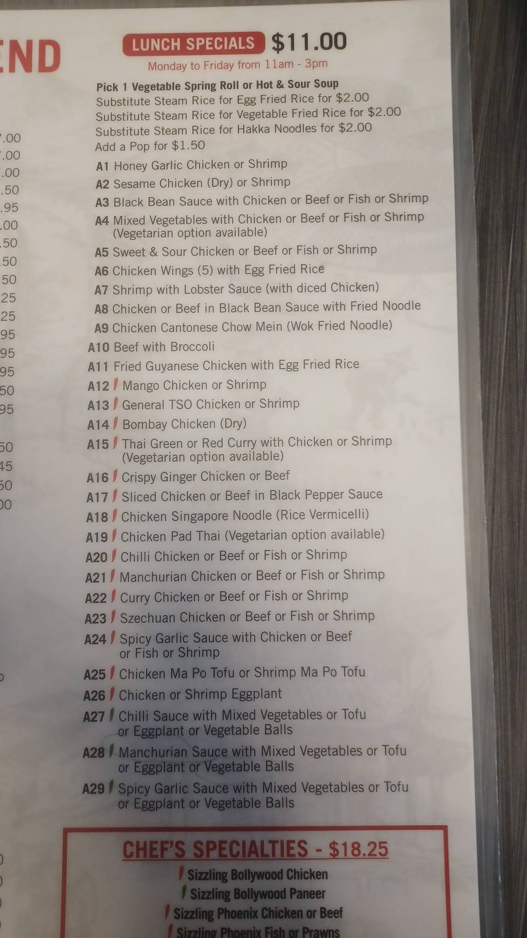 Menu at Hakka Legend Asian Cuisine restaurant, Mississauga, Erin Mills Pkwy