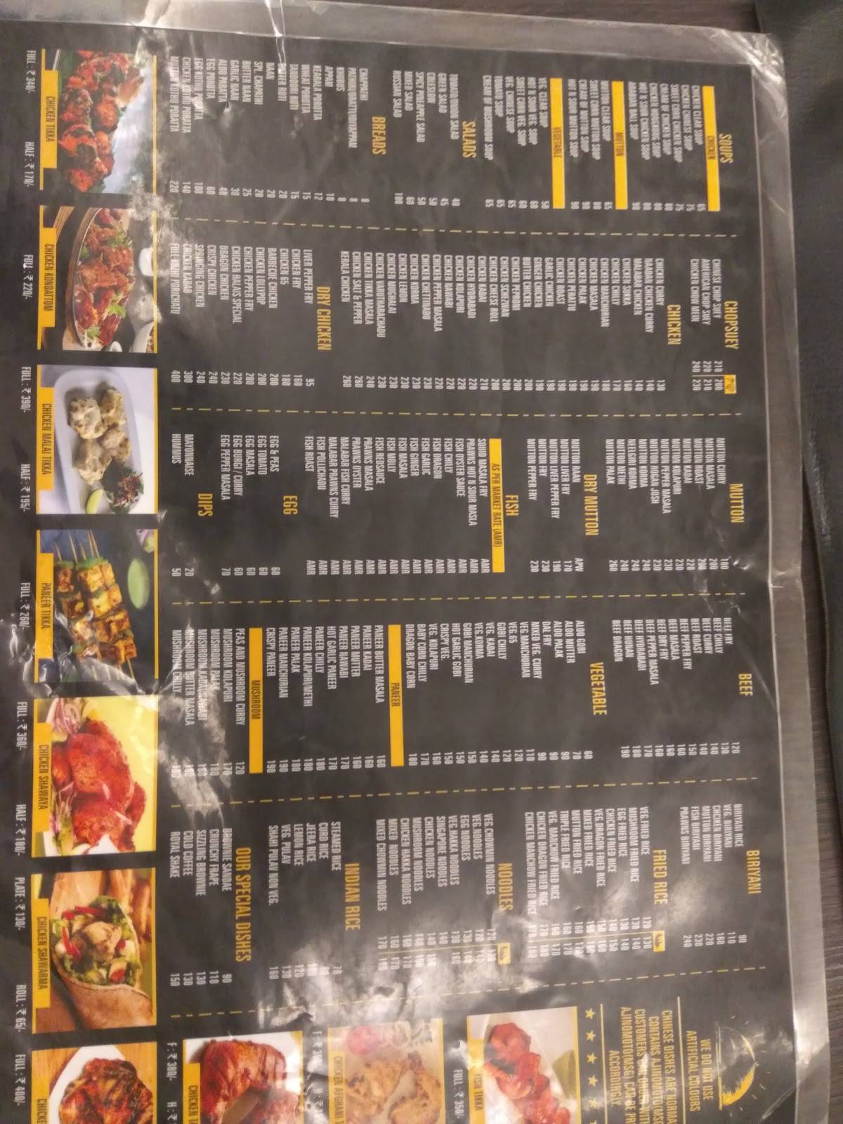 Menu at Halais Dum Biriyani, Kazhakkoottam, Service Rd