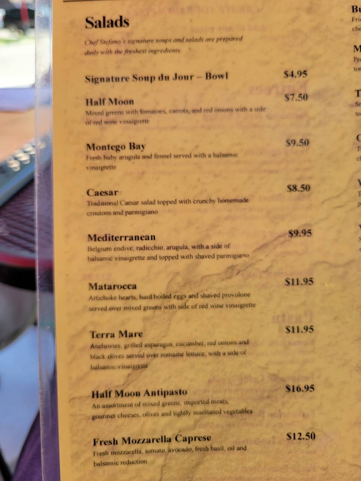 Menu at Half Moon Coffee & Grille Cafe, Wallingford