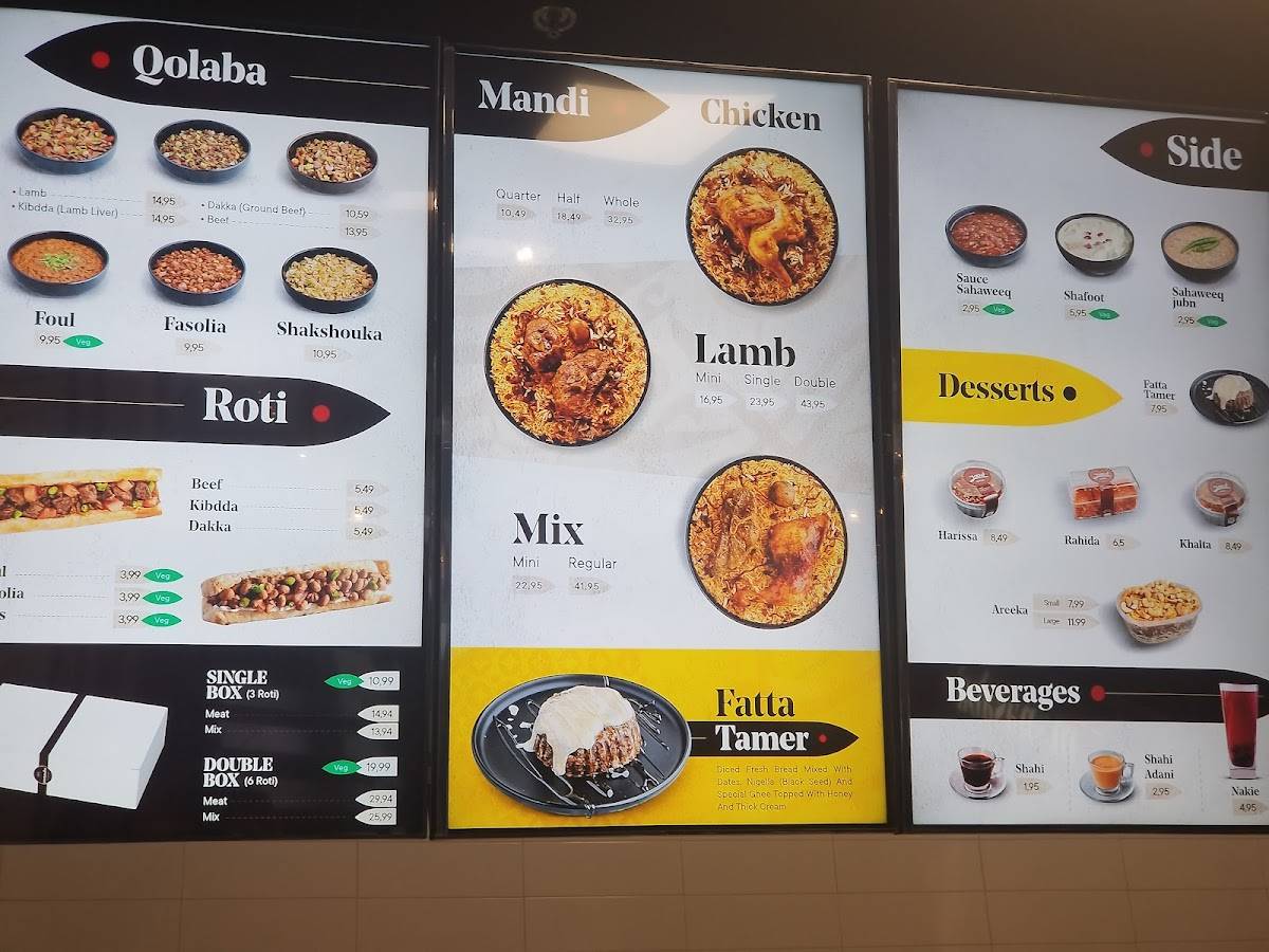 Menu at MONASABA restaurant, Halifax