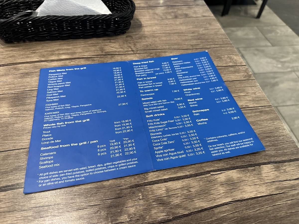 Speisekarte von Karo Fisch restaurant, Hamburg