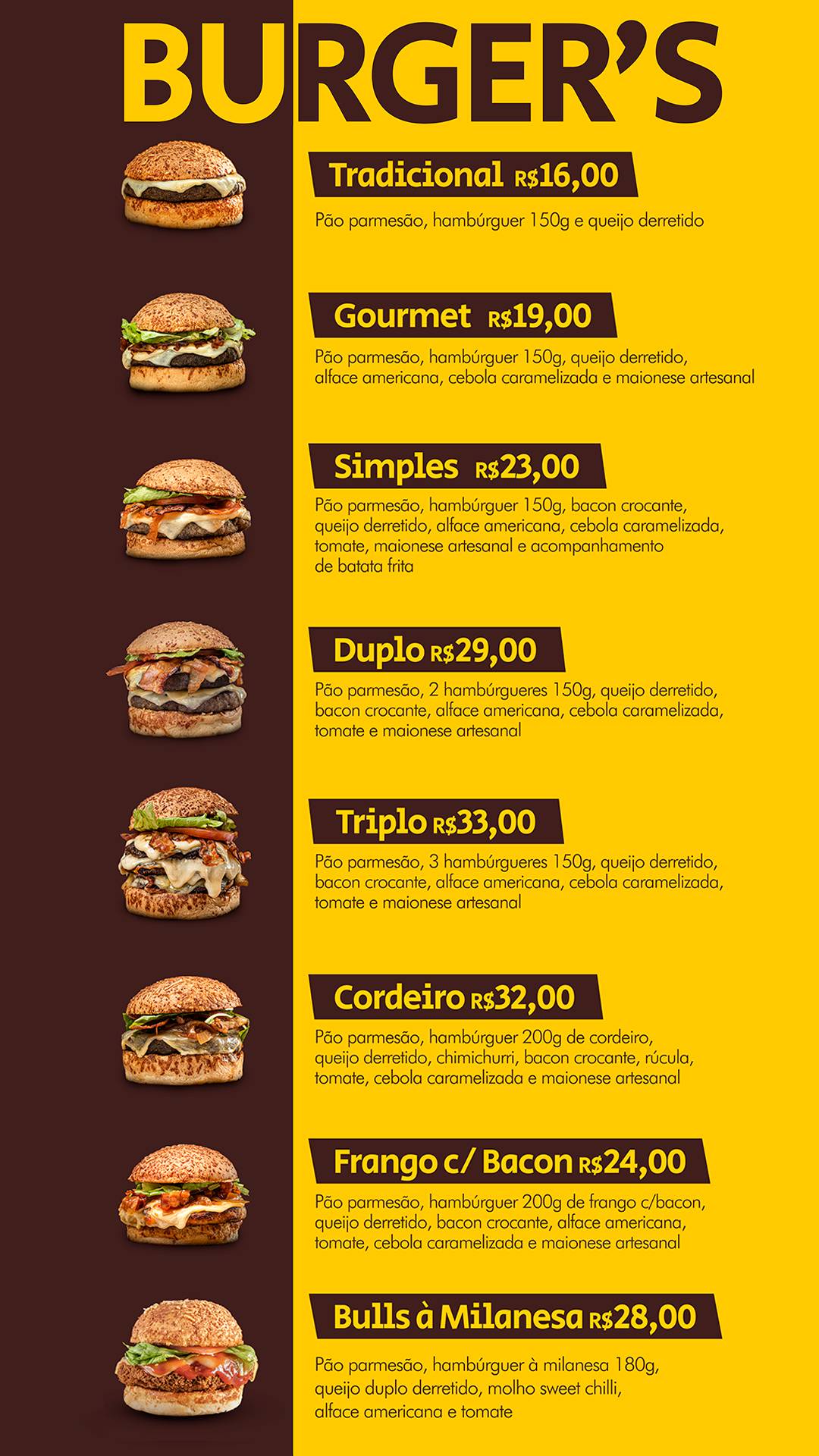 Menu em Hamburgueria Bulls Brasil restaurante, Xanxerê