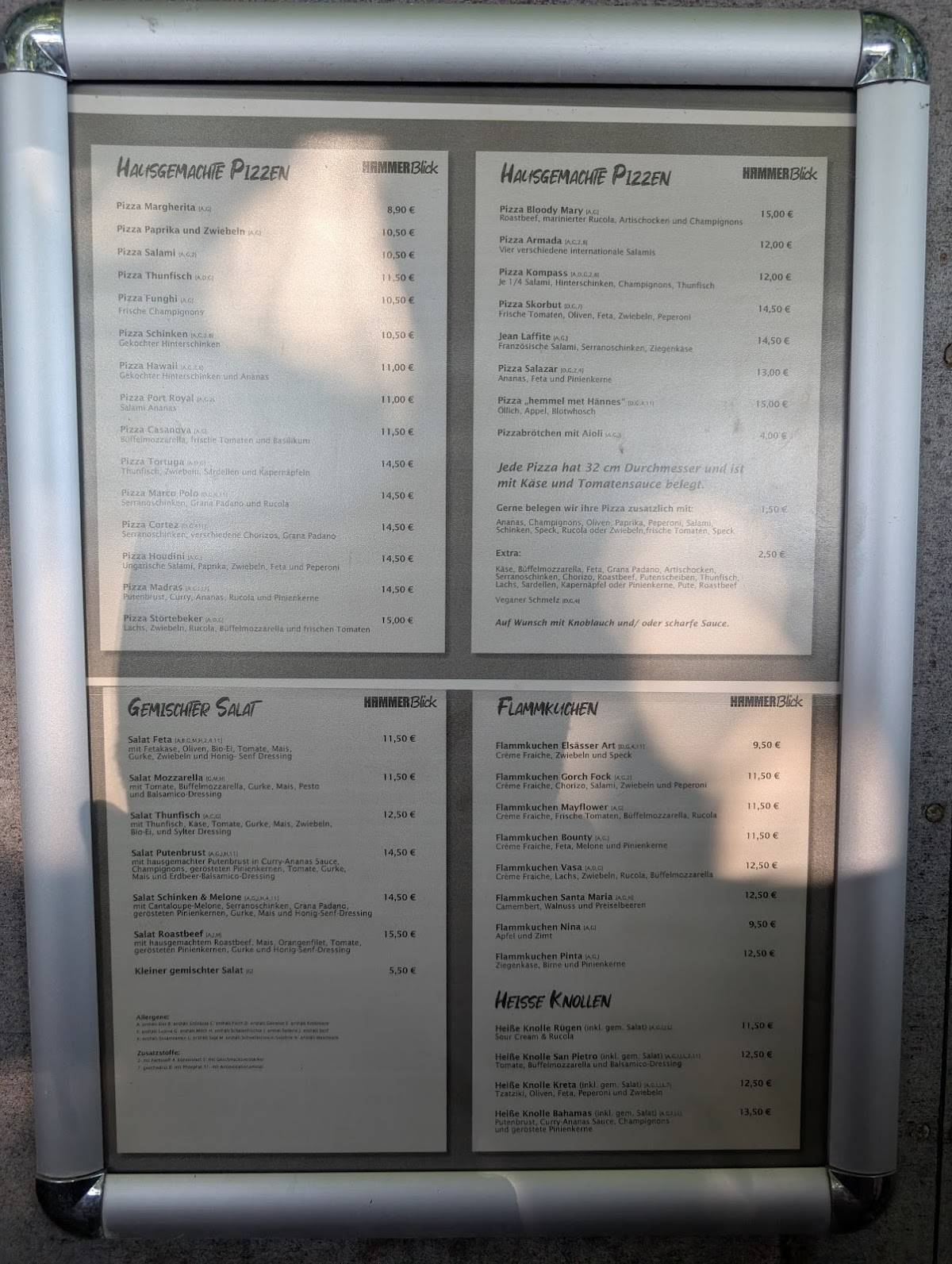 Speisekarte von Hammer Blick im KCD pub & Bar, Düsseldorf