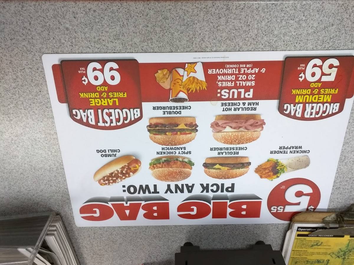 Menu at Hardee's fast food, Norfolk, 505 W 21st St