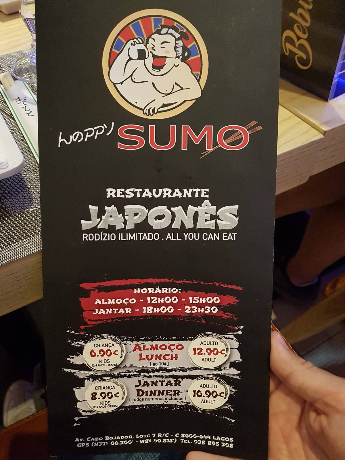 Menu at Happy Sumo restaurant, Lagos