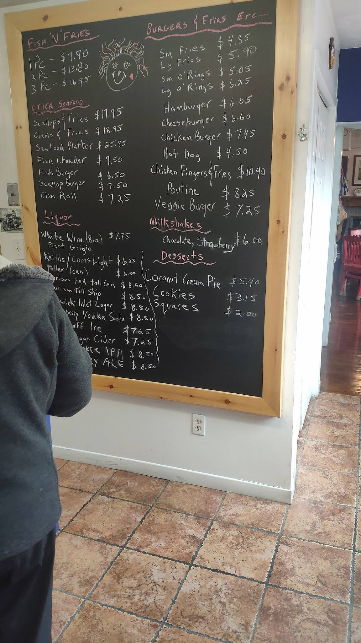 Menu at Harbour Fish 'N' Fries restaurant, Musquodoboit Harbour