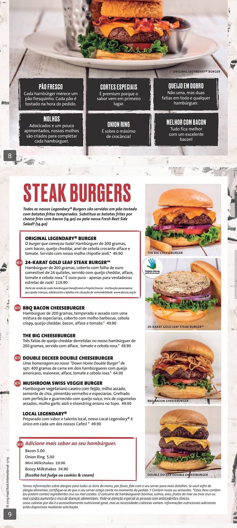 Menu em Hard Rock Café Curitiba, Curitiba, Rua Buenos Aires